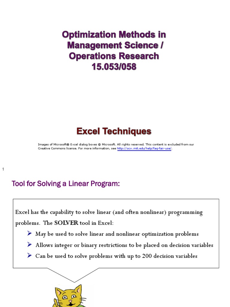 Excel Solver | PDF | Microsoft Excel | Mathematical Optimization