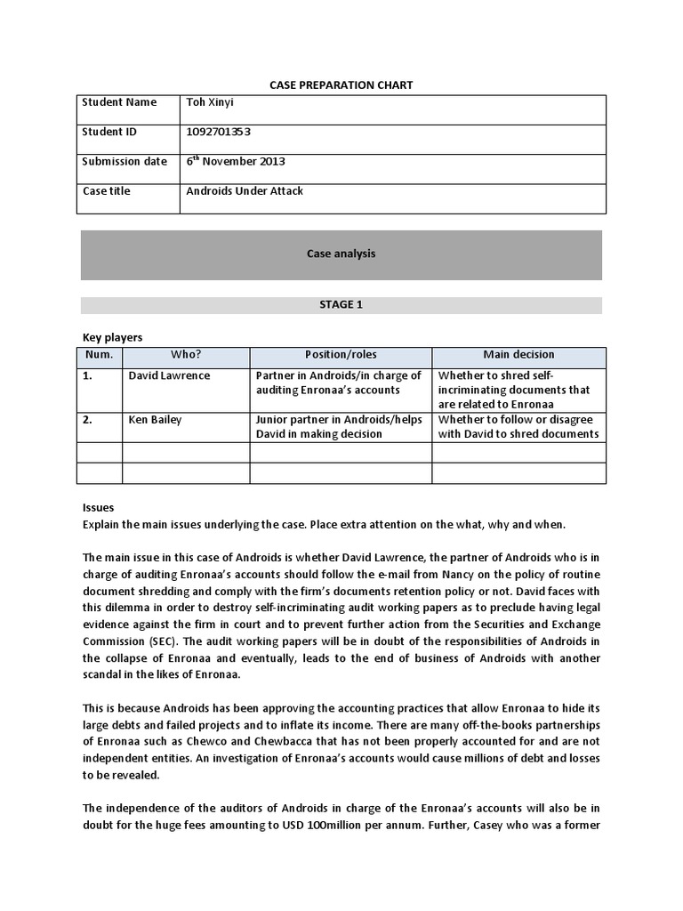 Case Preparation Chart | PDF
