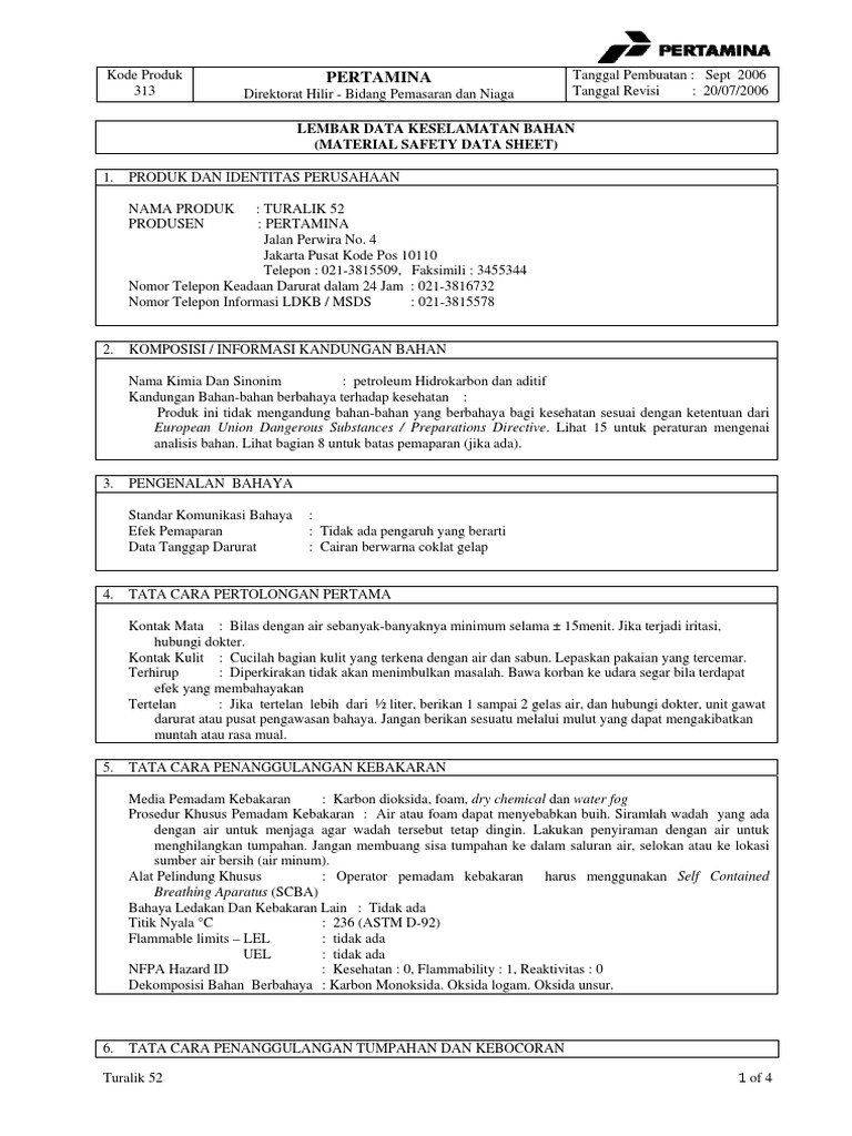 MSDS-Turalik 52 | PDF