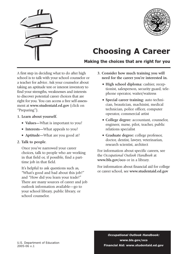 Career Choices After High School Guide | PDF