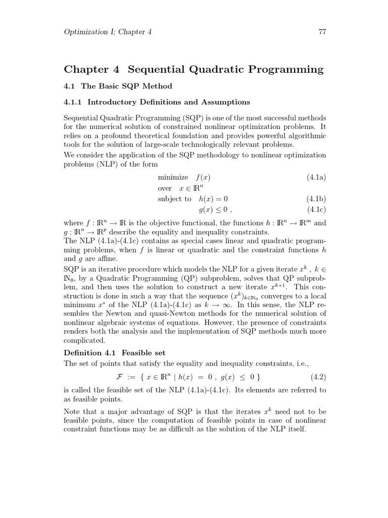 Sequential quadratic programming | Mathematical Optimization ...
