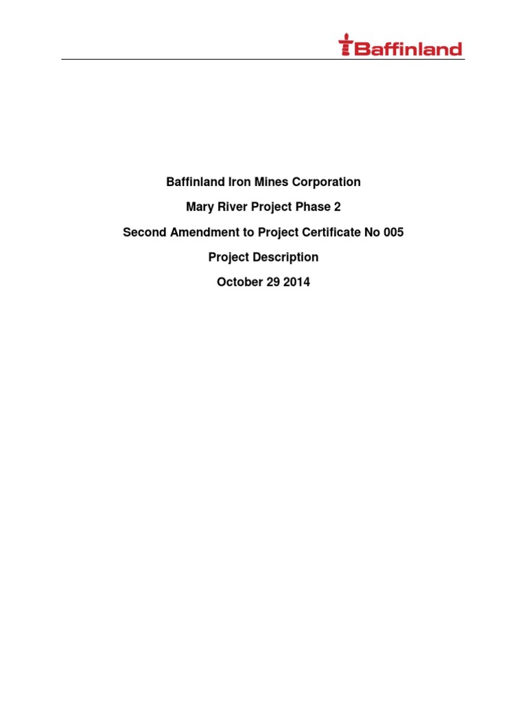 Project Amendment Description, Mary River Phase 2 | PDF | Industries ...