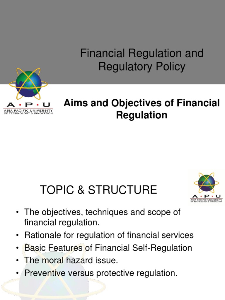 Aims and Obj of Financial Regulation | PDF | Federal Deposit Insurance ...
