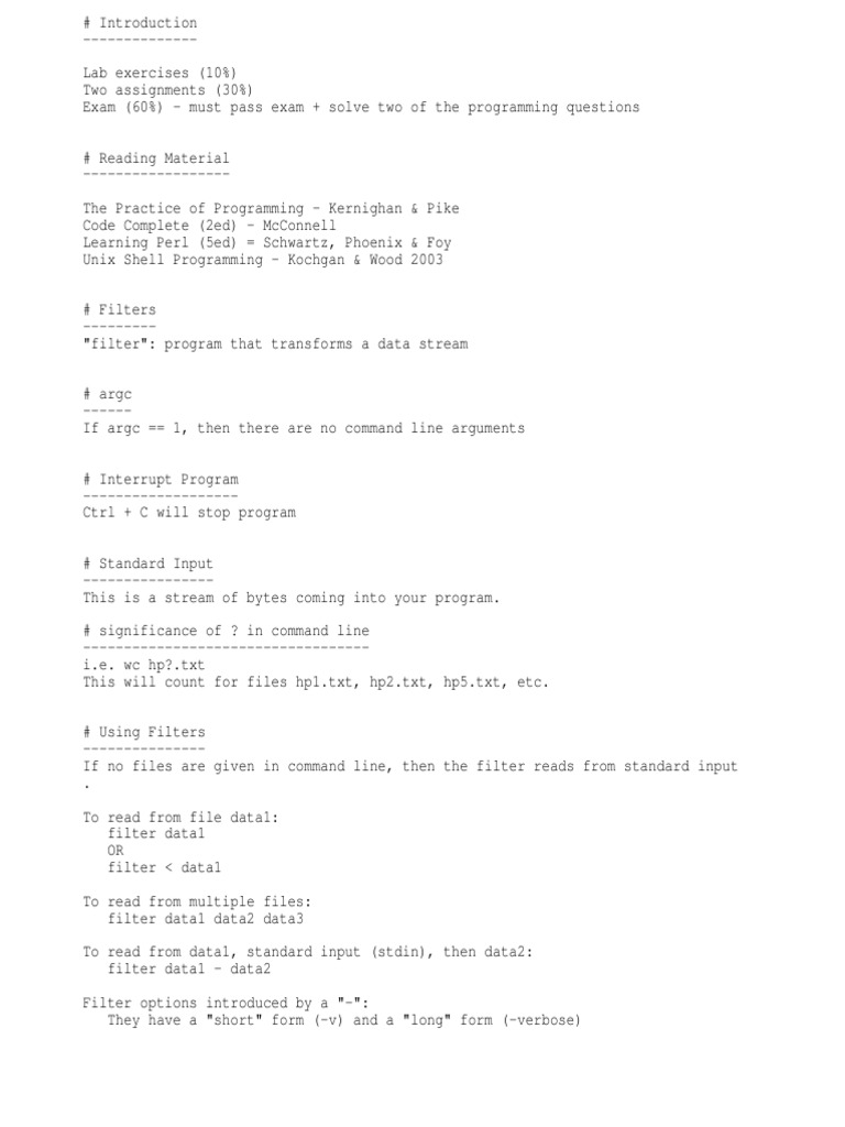 Comp2041 W1 | PDF | Command Line Interface | Computer Data