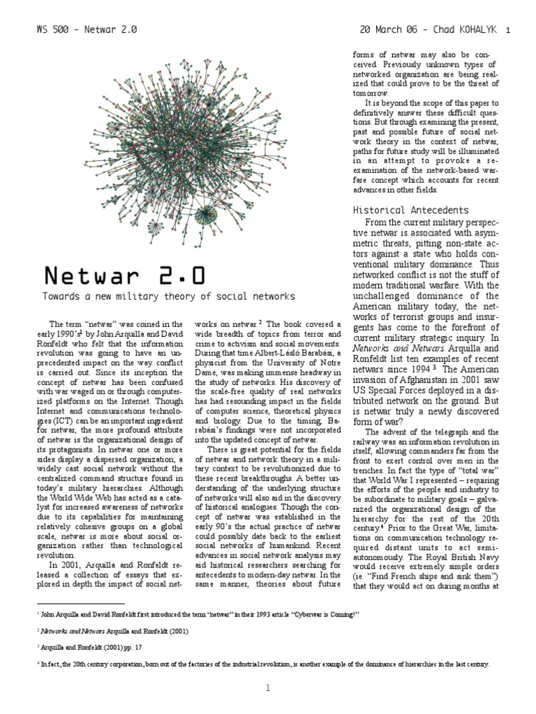 Netwar 2.0: Towards A New Military Theory of Social Networks | PDF | Unrest