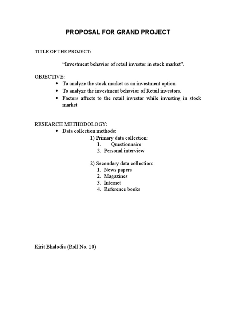 Proposal For Grand Project | PDF