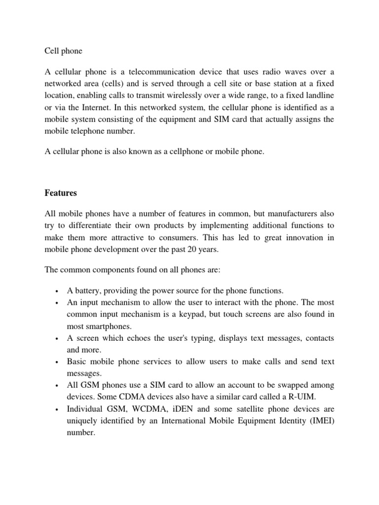 Cell Phone | PDF | Mobile Phones | Telephony