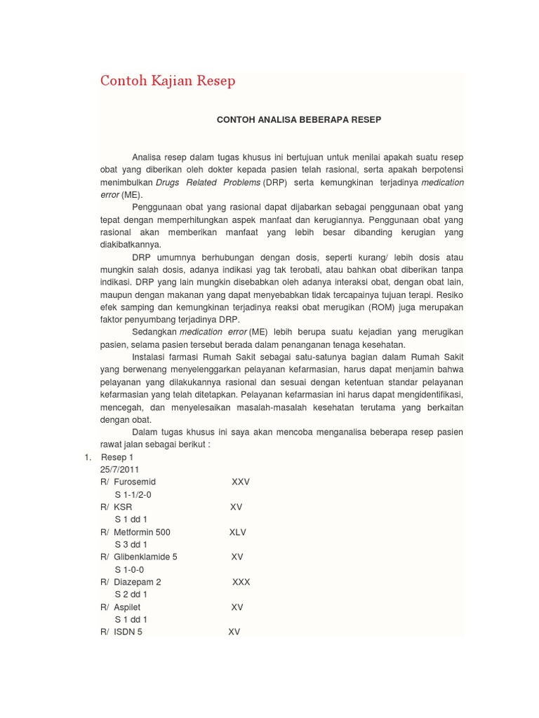Contoh Kajian Resep | PDF