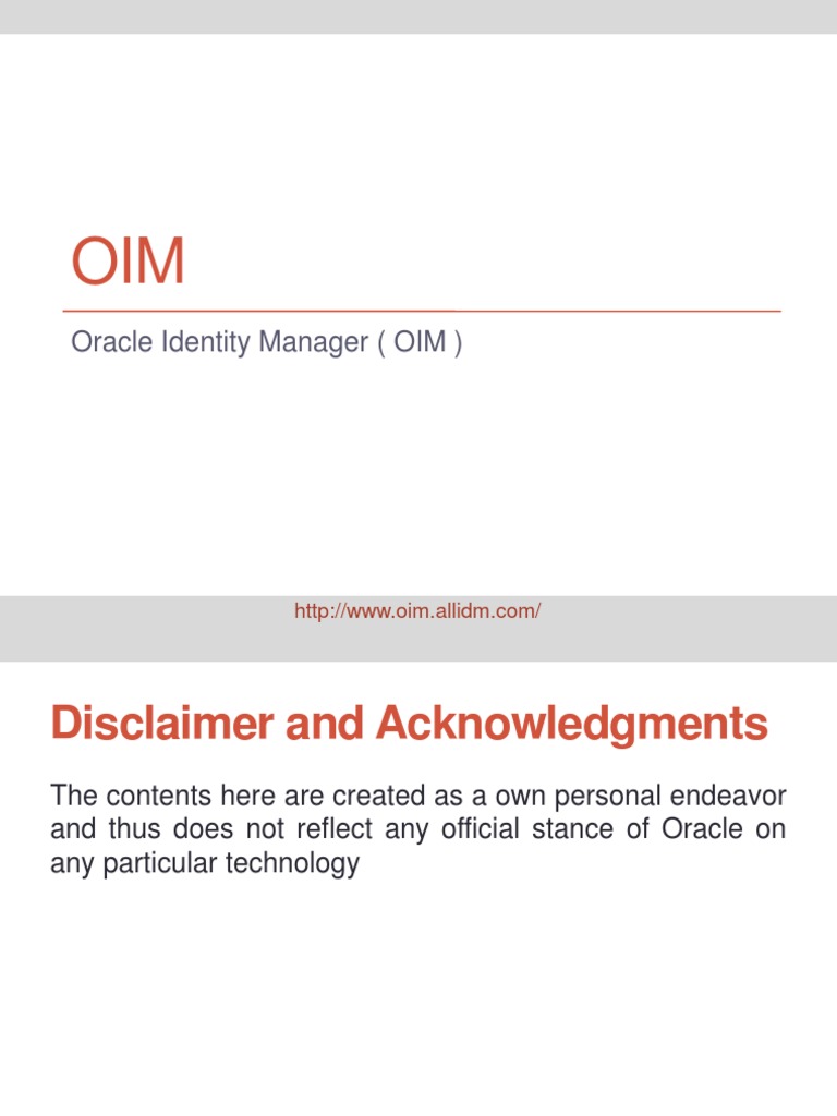 OIM Oracle Identity Manager at Glance | PDF | Provisioning | Oracle ...