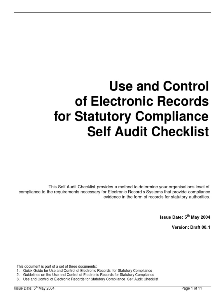 Audit Checklist | PDF | Records Management | Audit