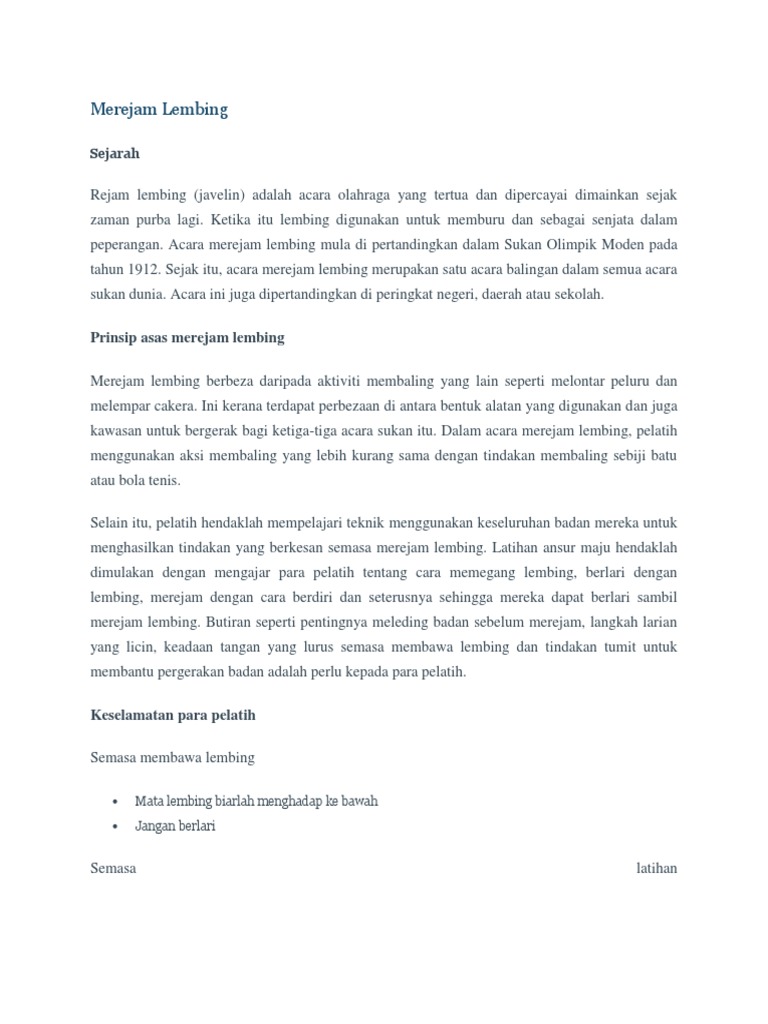 Merejam Lembing | PDF