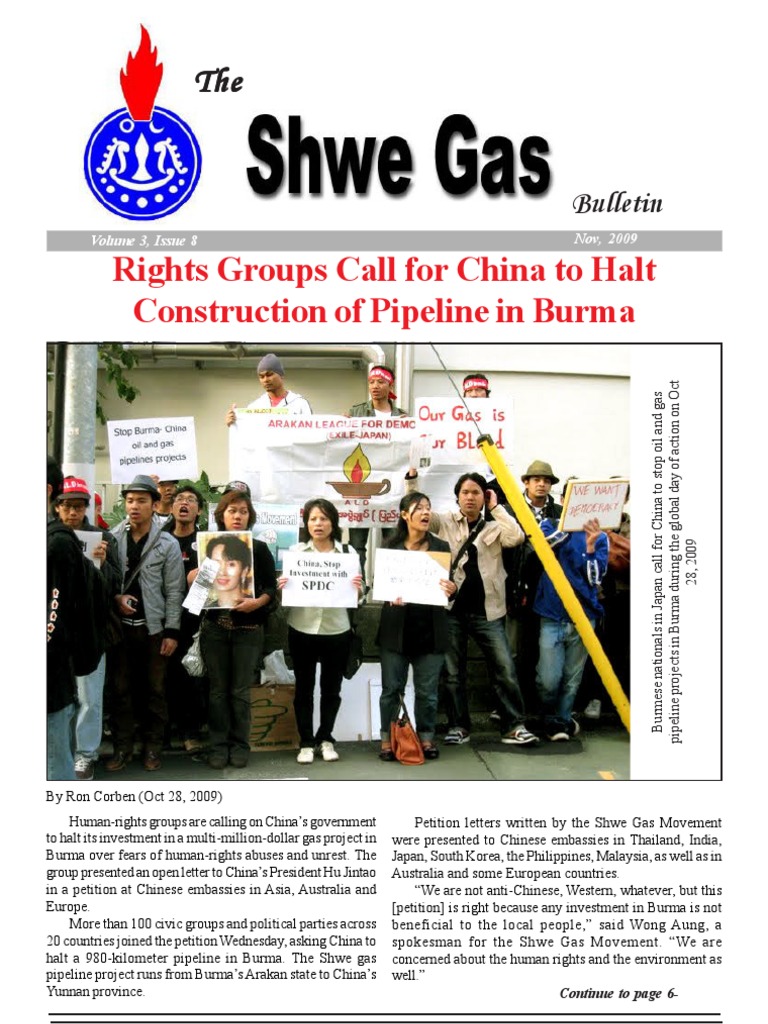 Shwe Gas Bulletin The Latest Issue | PDF | Myanmar | Pipeline Transport