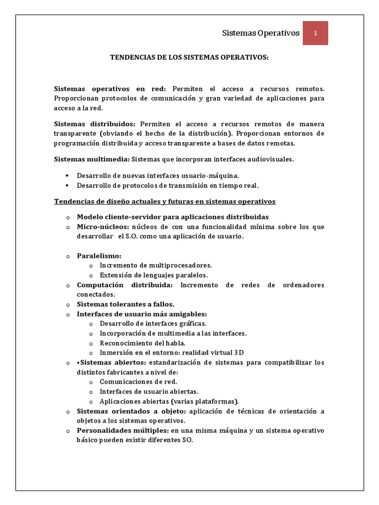 Tendencias y futuro de los sistemas operativos: hacia la distribución ...