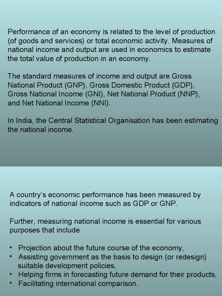 National Income | PDF | Measures Of National Income And Output | Gross ...