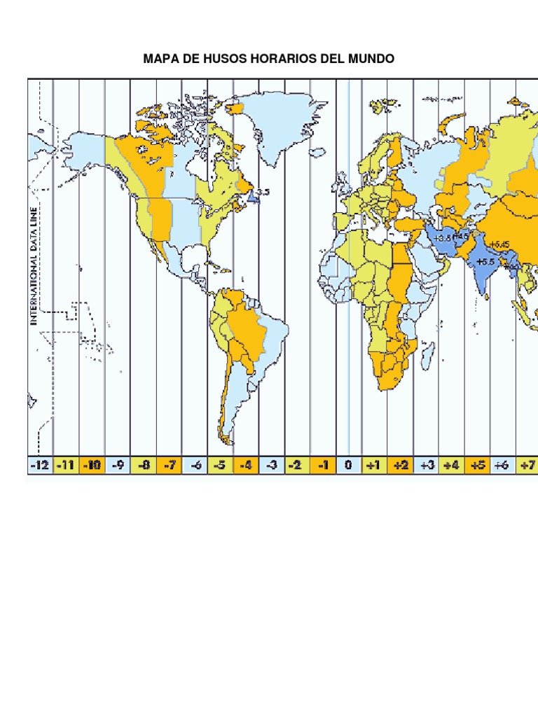 Mapa de Husos Horarios Del Mundo | PDF | Venezuela | Agitación
