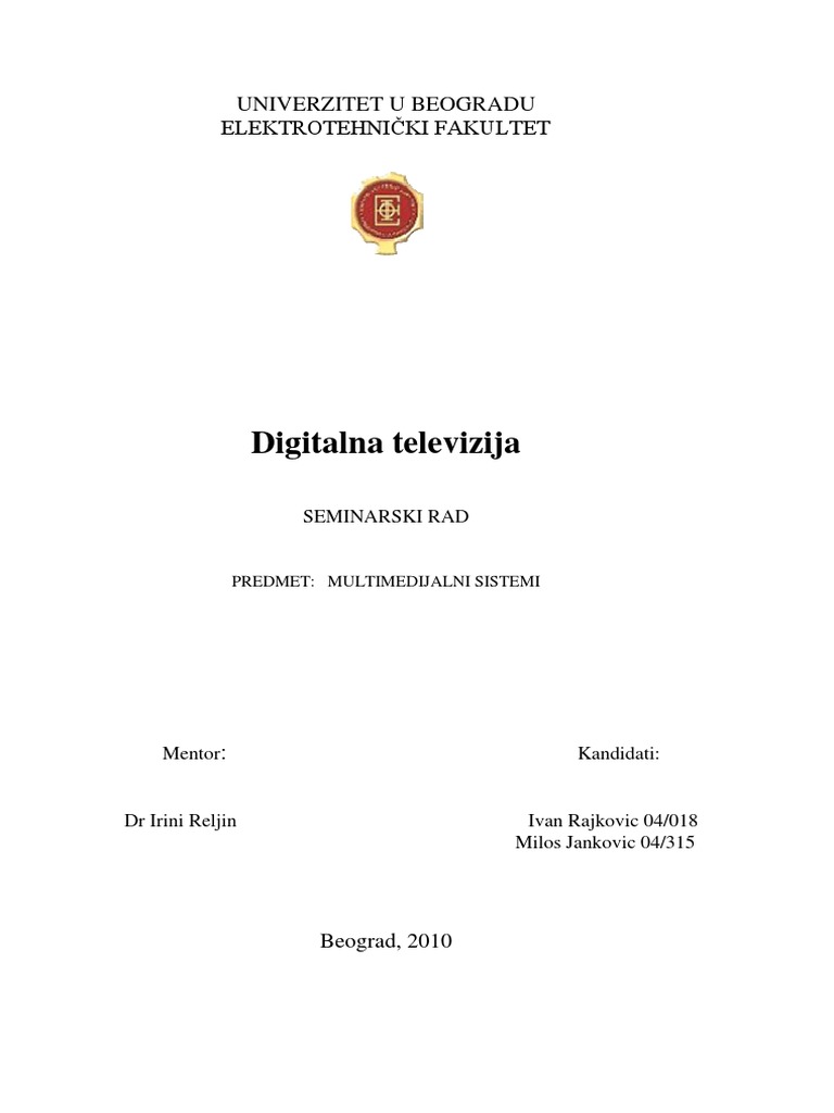 MMS Digitalna Televizija | PDF