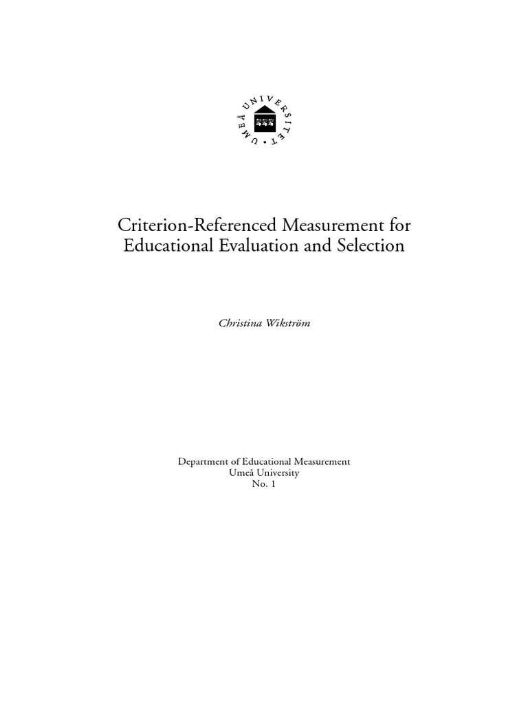 Criterion 1 | PDF | Validity (Statistics) | Educational Assessment