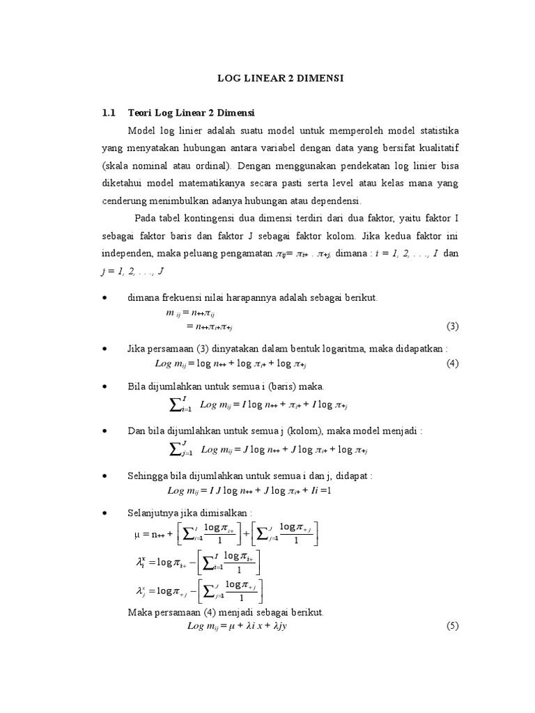 Adk Log Linear 2 Dimensi | PDF