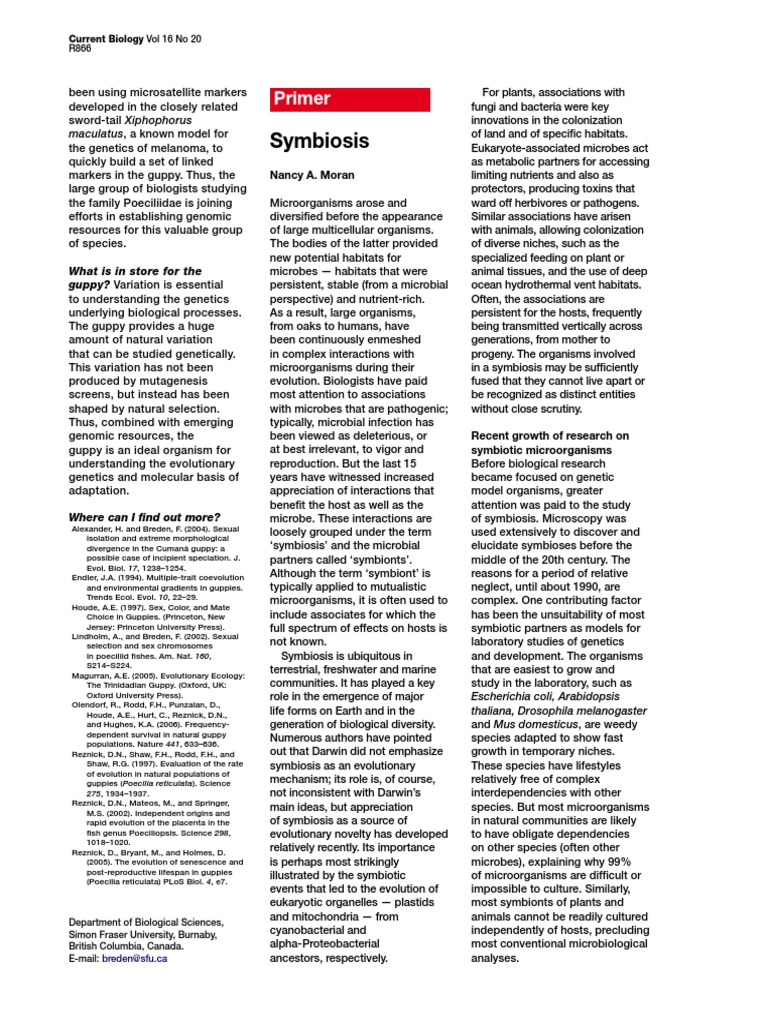 Main | PDF | Symbiosis | Evolution