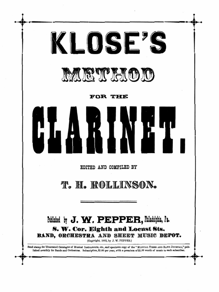 Klose Clarinet Method Complete | PDF