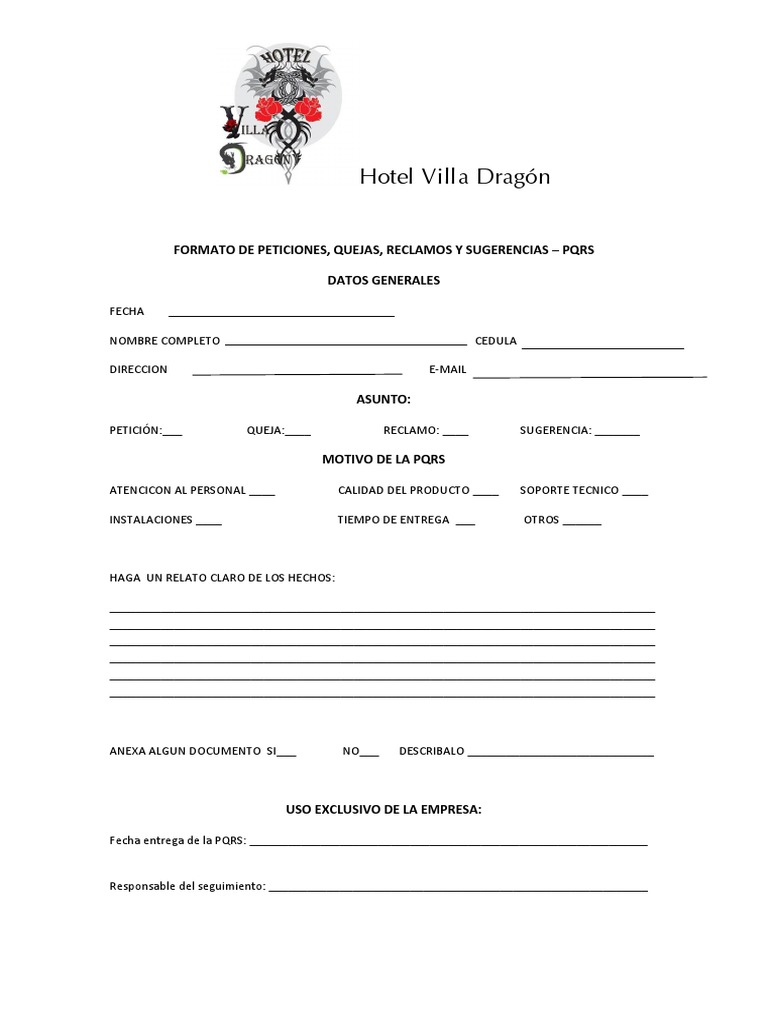 Formato de Quejas y Reclamos | PDF