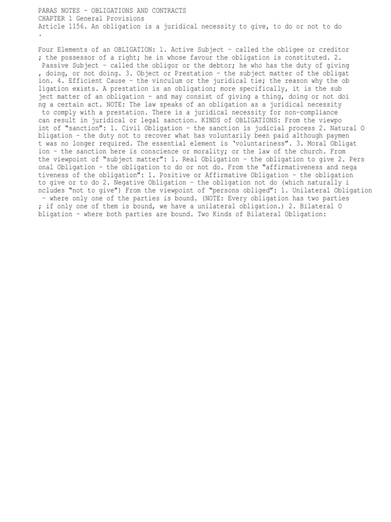 Paras ObliCon Summary | PDF | Negligence | Damages
