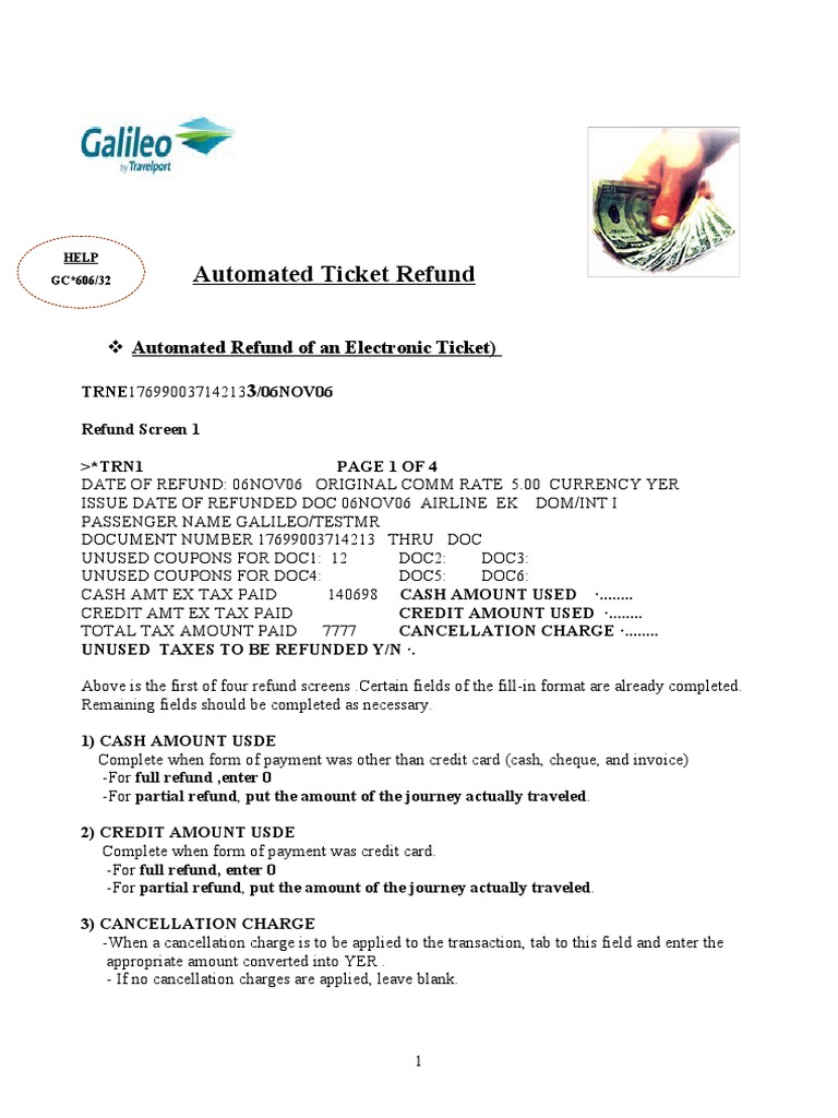 Automated Refund of An Electronic Ticket) | PDF | Credit Card | Payments