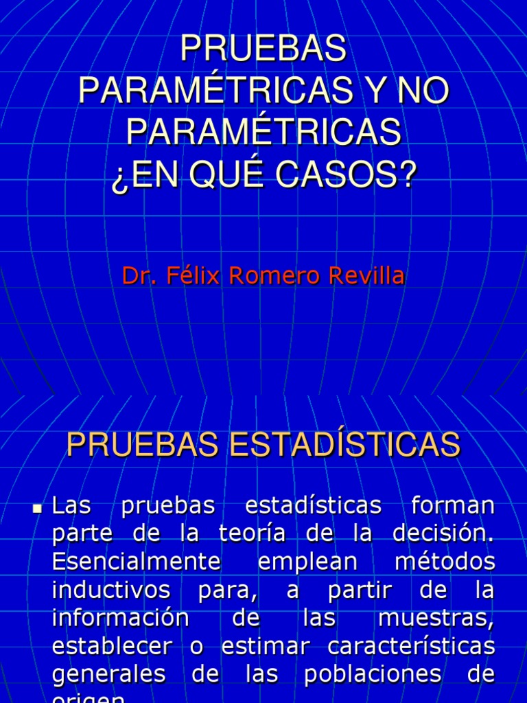 Pruebas Parametricas y No Parametricas | Hipótesis | Prueba de ...