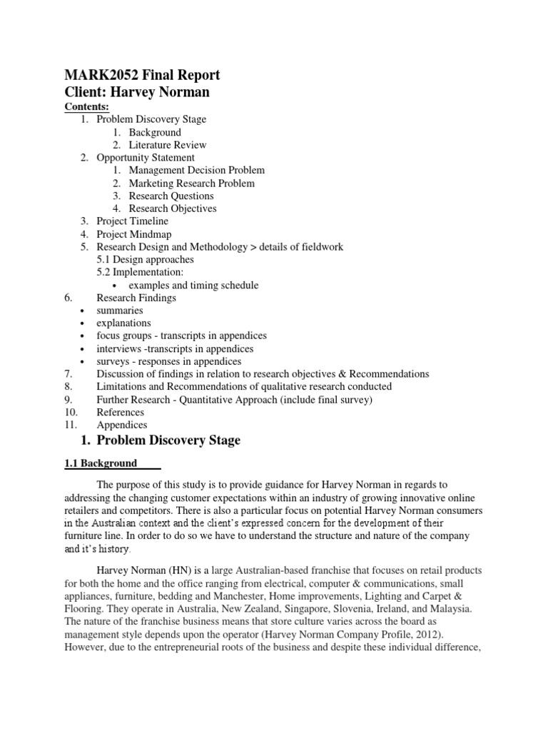 MARK2052 - Markering Research (UNSW) Final Report | PDF | Survey ...