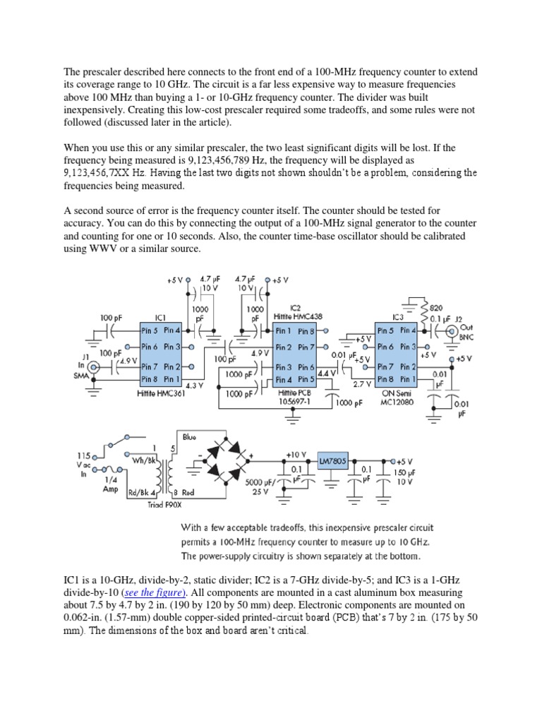 10-GHz Divide-By-100 Prescaler Connects To 100-MHz Counter | PDF ...