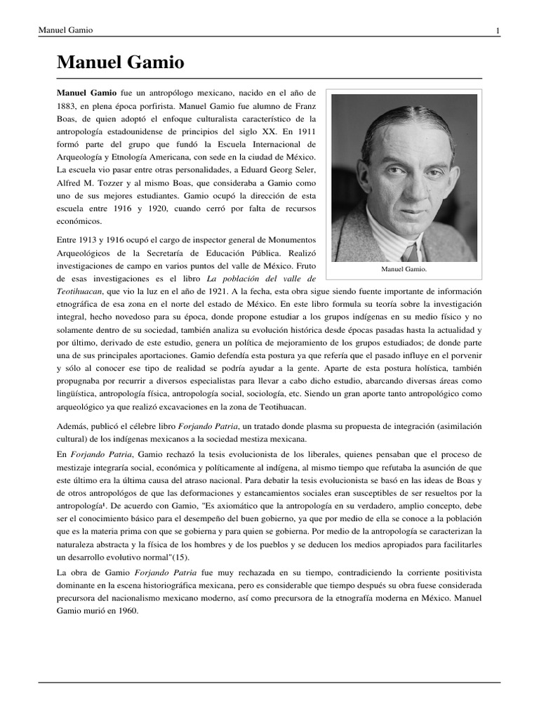 Manuel Gamio | PDF | Museología | Science