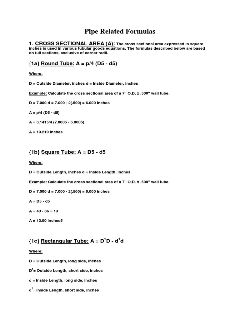 Piping Related Formulas | PDF | Barrel (Unit) | Kilowatt Hour