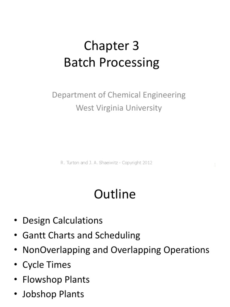Chapter 3 - Batch Processes | PDF | Scheduling (Production Processes ...