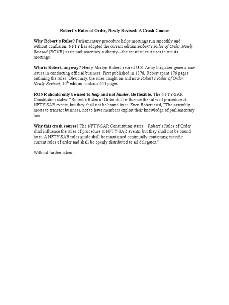 Roberts Rules Cheat Sheet | PDF | Parliamentary Procedure | Group ...
