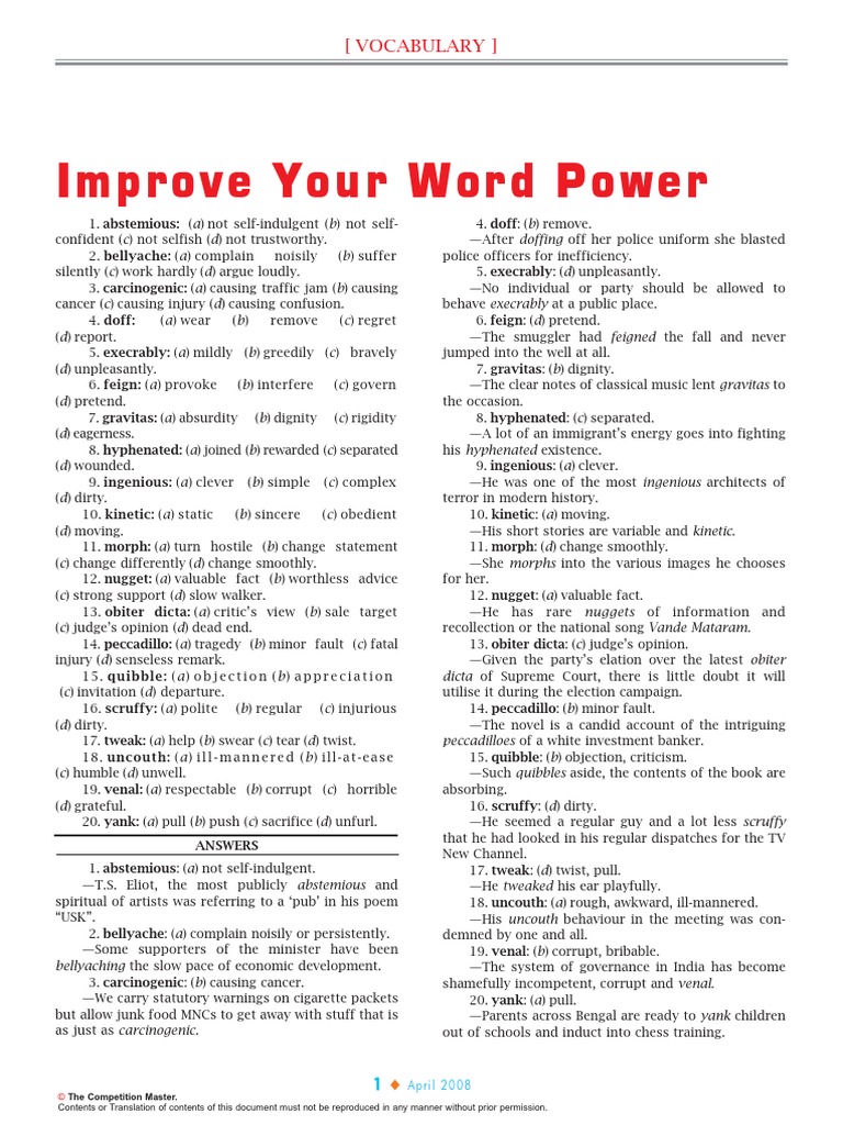 Word Power April 2008 | PDF