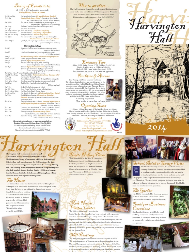 Harvington Hall Events & Visitor Guide | PDF