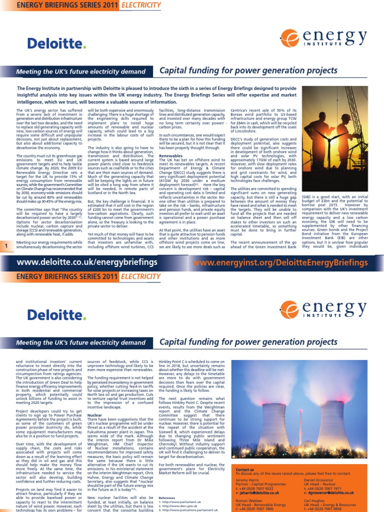 Electricity Capital Funding v3 | PDF | Low Carbon Economy | Wind Power