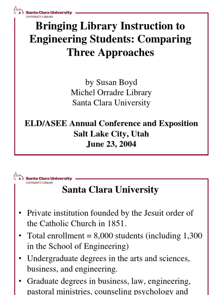Bringing Library Instruction To Engineering Students: Comparing Three ...