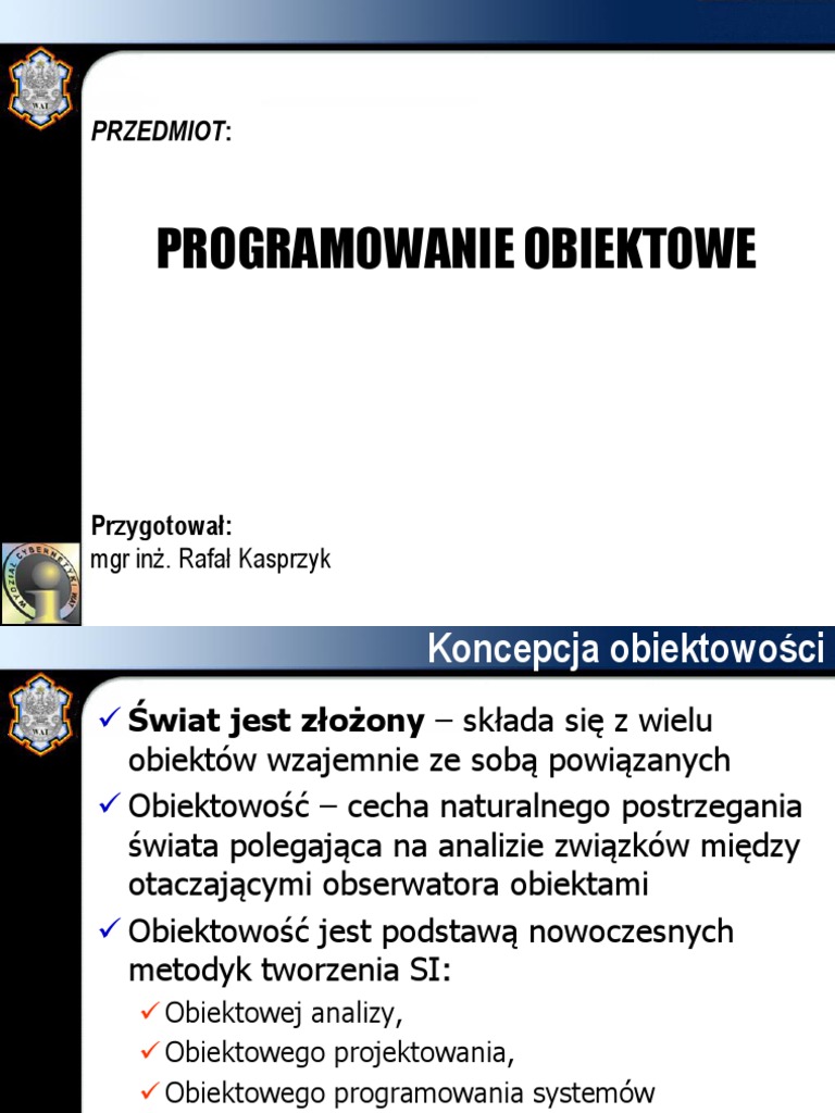 Programowanie Obiektowe Pdf