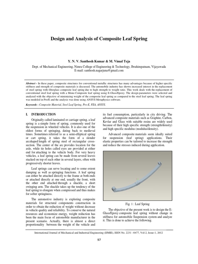 Composite Leaf Spring 1 PDF | PDF | Composite Material | Suspension ...