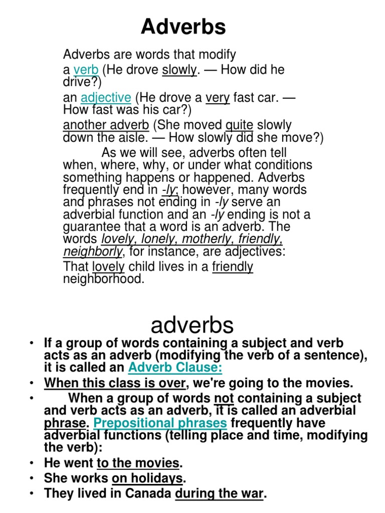 Adverbs Power Points | Download Free PDF | Adverb | Adjective