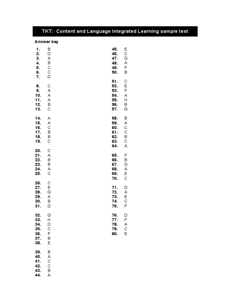 TKT Clil Answers | PDF
