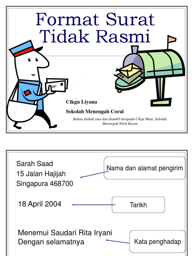 Format Surat Tidak Rasmi | PDF