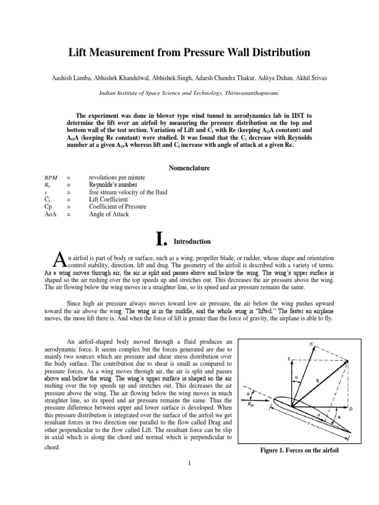 Lift From Pressure Distribution | PDF | Lift (Force) | Wing