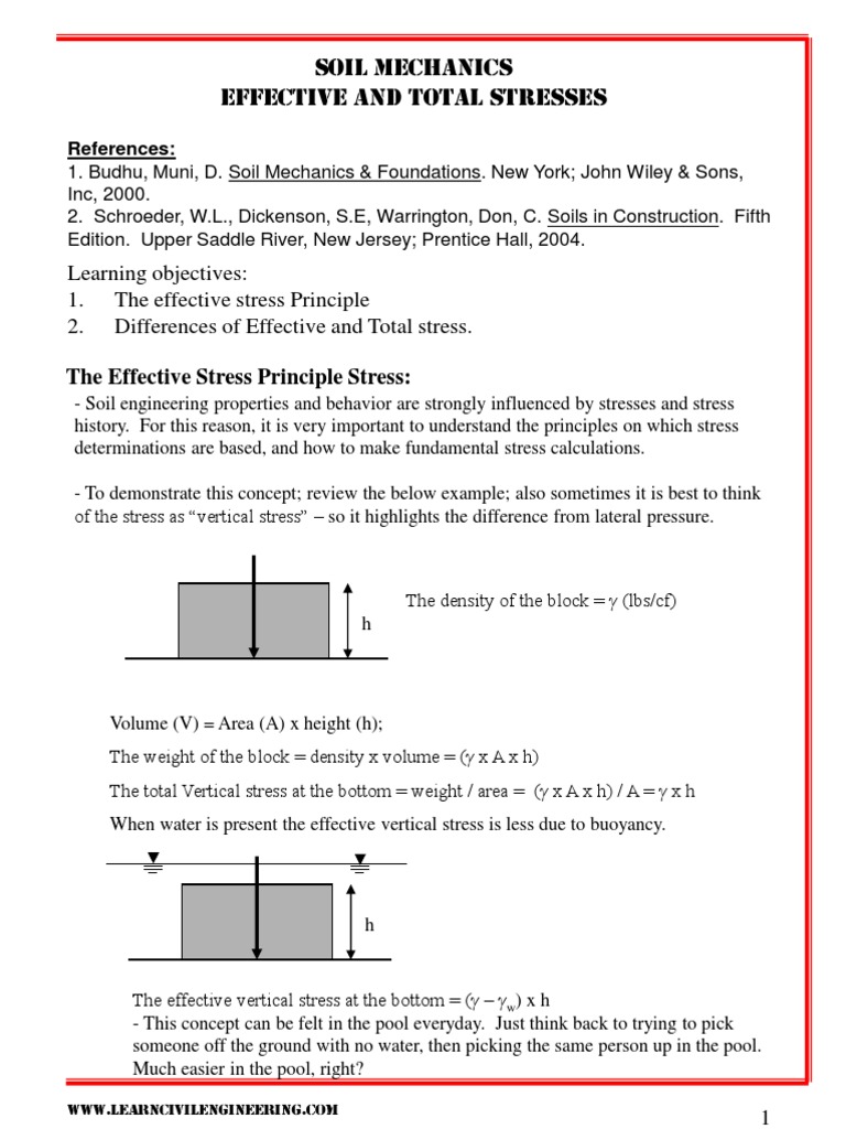 Total and Effective Stress | PDF | Stress (Mechanics) | Groundwater