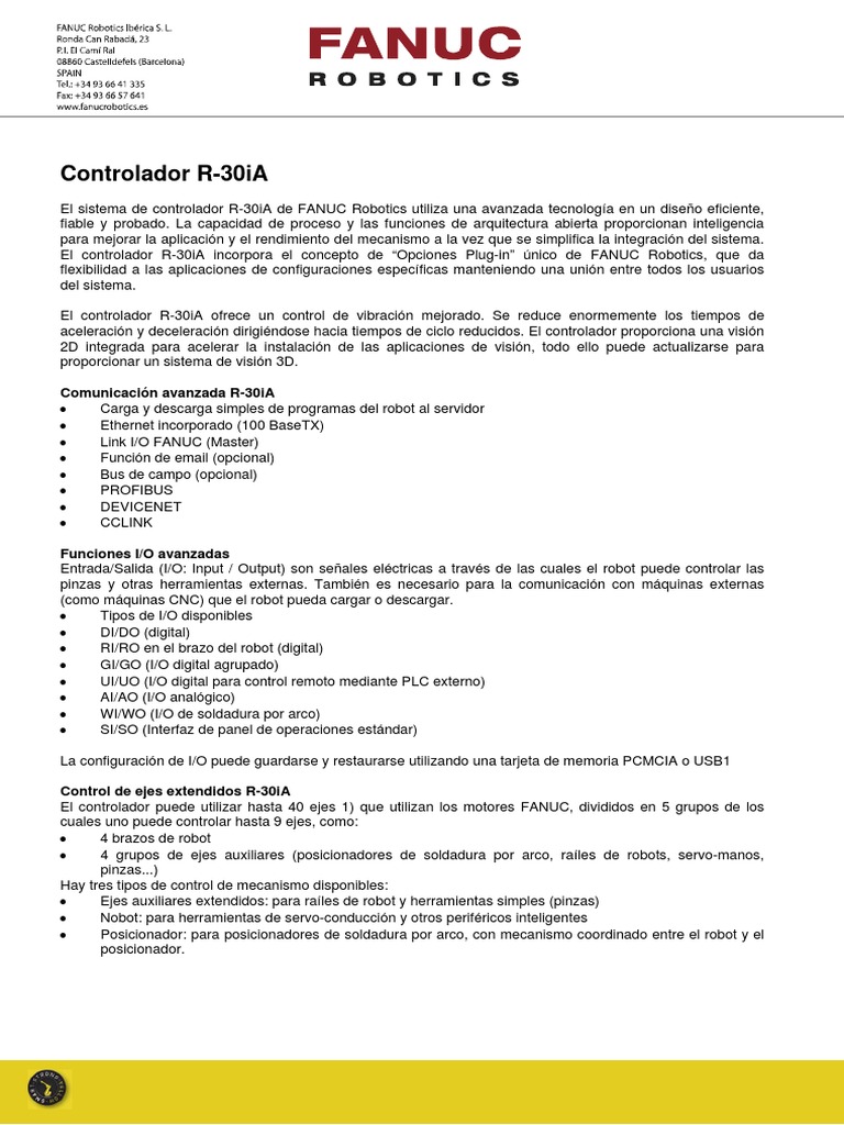 Fanuc Robotics Benelux Controlador PDF | PDF | Robot | Robótica