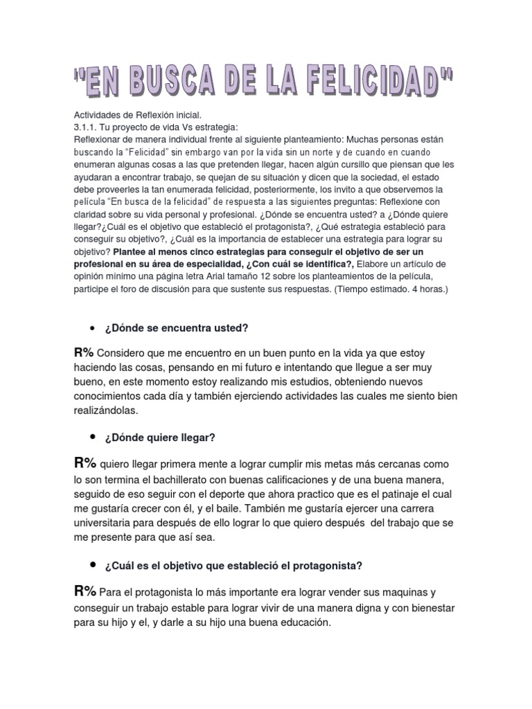Estrategias para un Proyecto de Vida | PDF