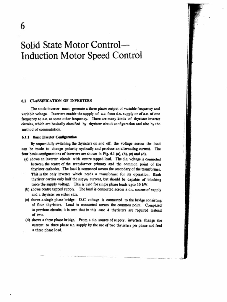 6 Solid State Motor Control Induction Motor Speed Control PDF | PDF ...