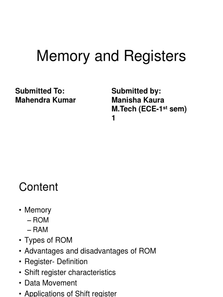 Memory and Shift Register | PDF | Read Only Memory | Computer Memory