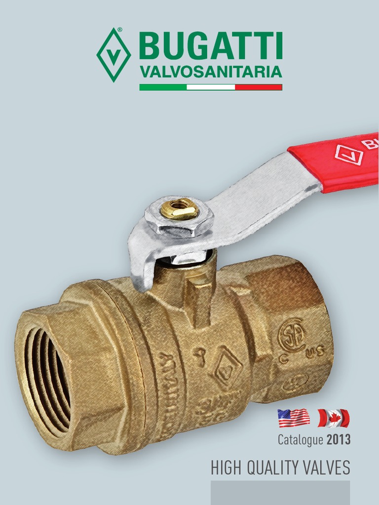Bugatti Valves Catalogue 2013 | PDF | Tap (Valve) | Gas Technologies